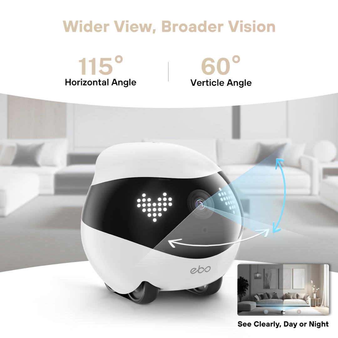 EBO Air 2-AI Companion Robot-Home Security Camera-Facial Expression ...