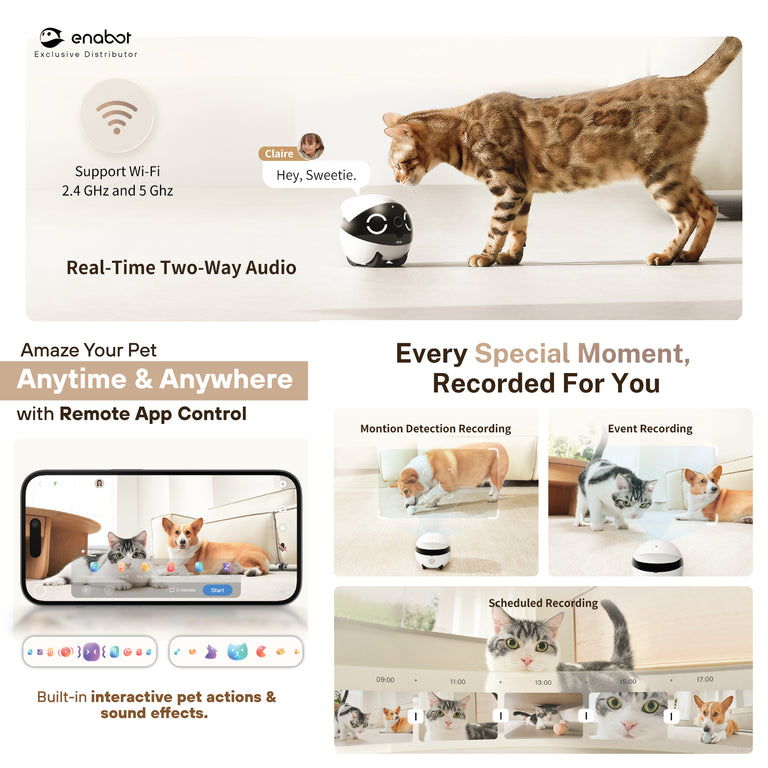 ROLA Mini 2K Movable Pet Camera-2 Way Communication With One Tap ...